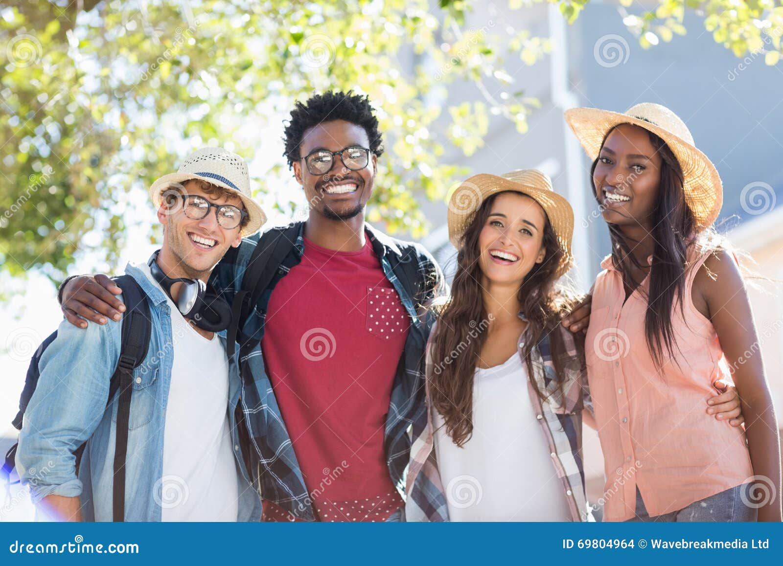 Portrait of happy friends stock photo. Image of friendship - 69804964