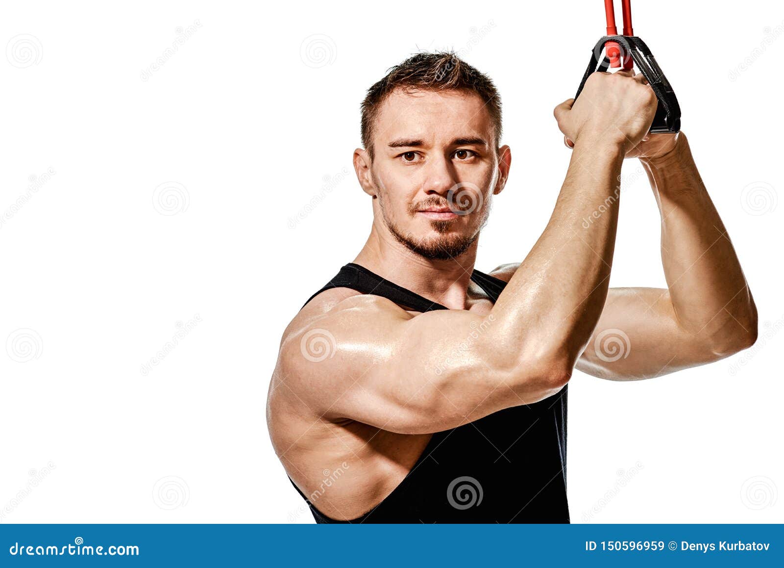 Bodybuilder with Elastic Expander Stock Image - Image of handsome ...