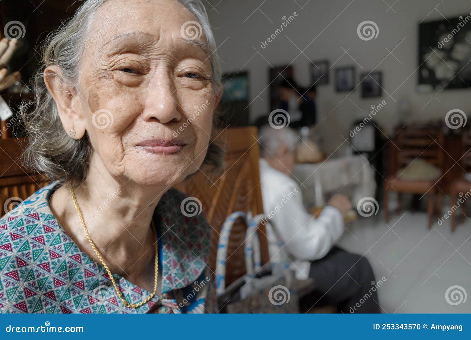 Portrait Of Happy And Healthy Southeast Asian Senior Woman In Her 80s
