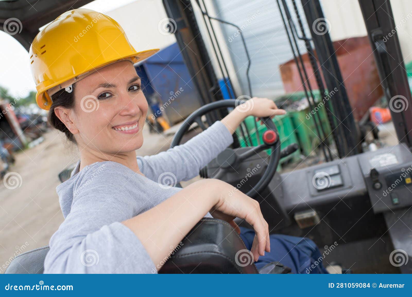 Portrait Happy Heavy Equipment Operator Stock Photo - Image of area ...
