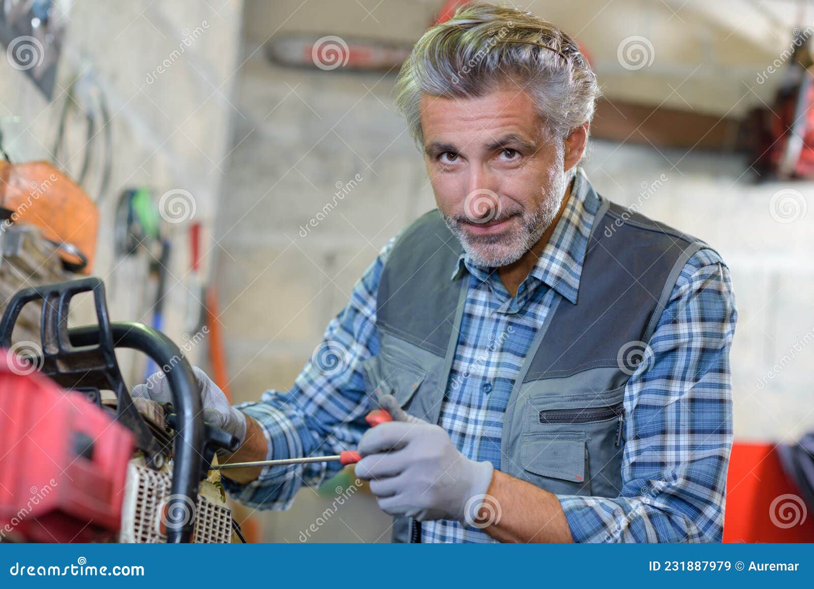 Portrait Happy Industry Worker Stock Image - Image of lathe, center ...