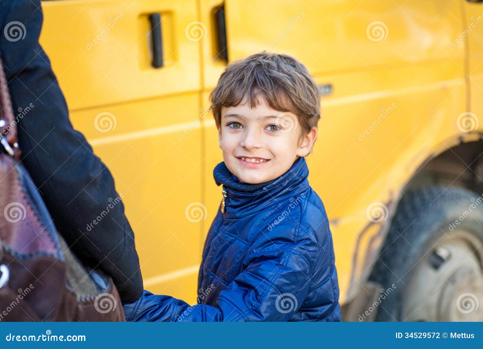 Portrait of Happy Kid Looking Back at Camera on Stock Photo - Image of ...