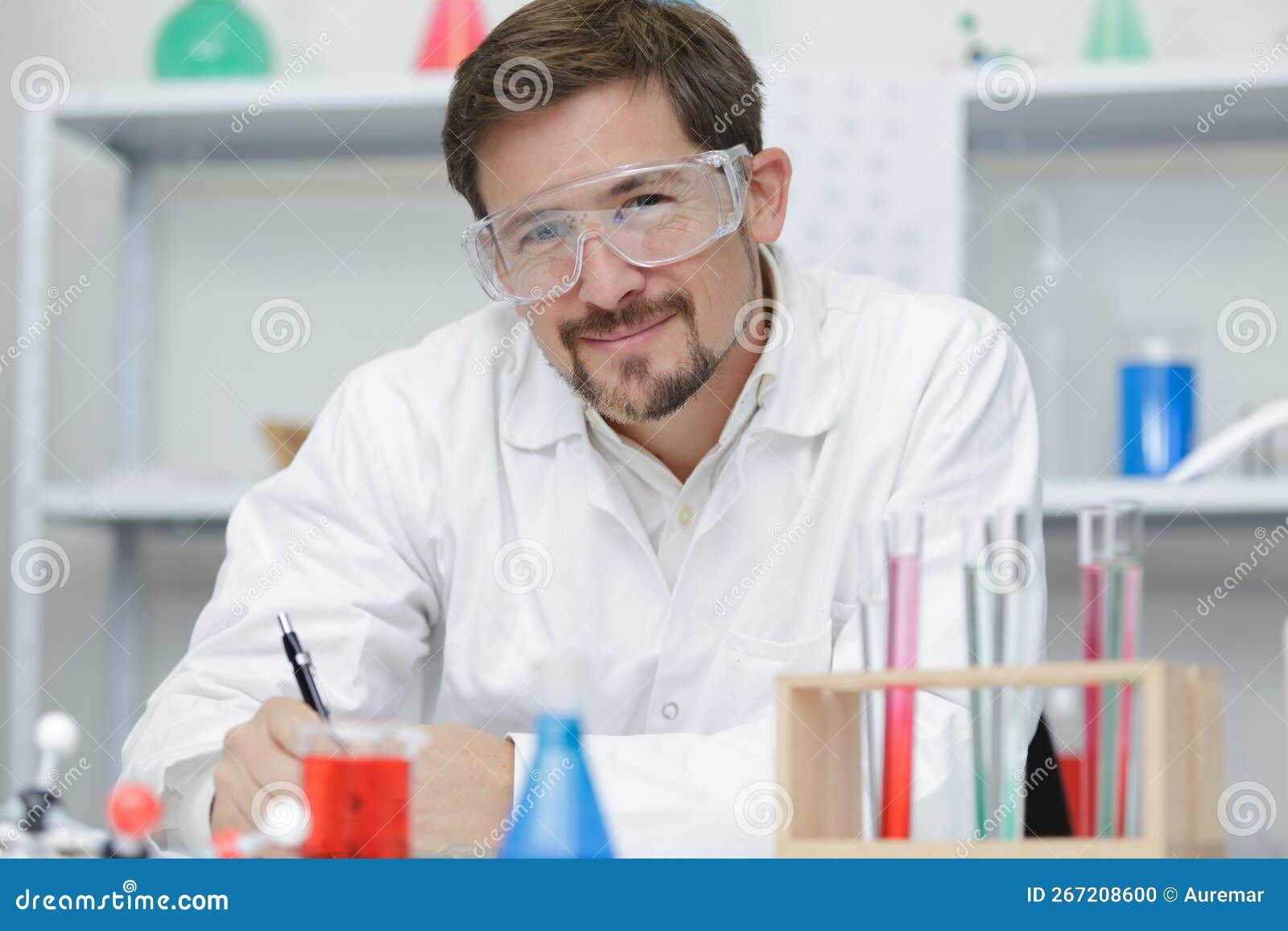 Portrait happy lab worker stock photo. Image of medicals - 267208600