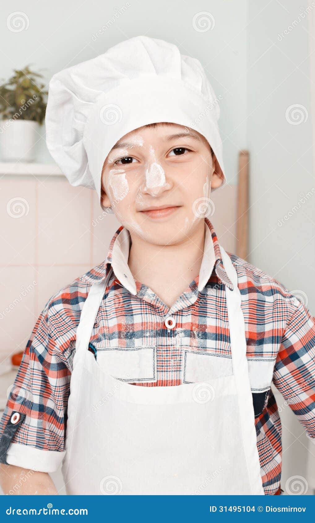 Portrait of a Happy Little Chef Stock Photo - Image of cookies ...