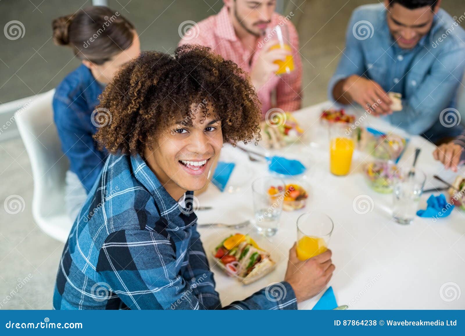 Portrait of Happy Male Executive Having Breakfast Stock Photo - Image ...