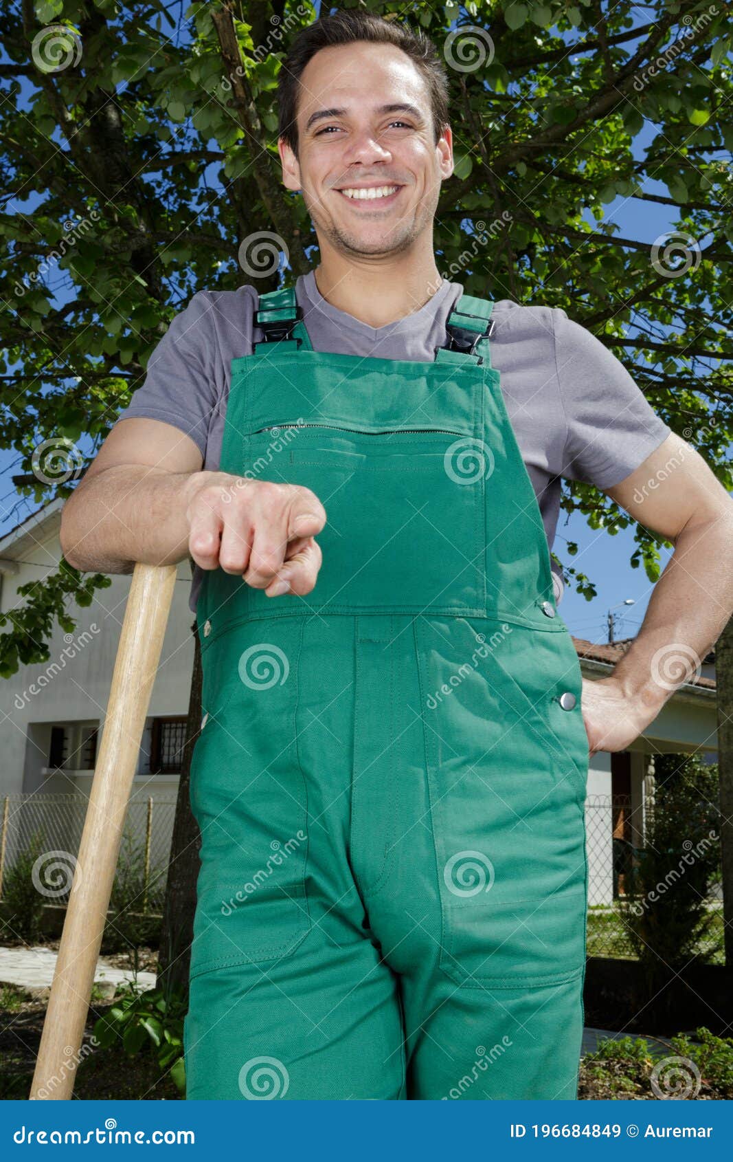 Portrait Happy Male Gardener Stock Image - Image of isolated, male ...