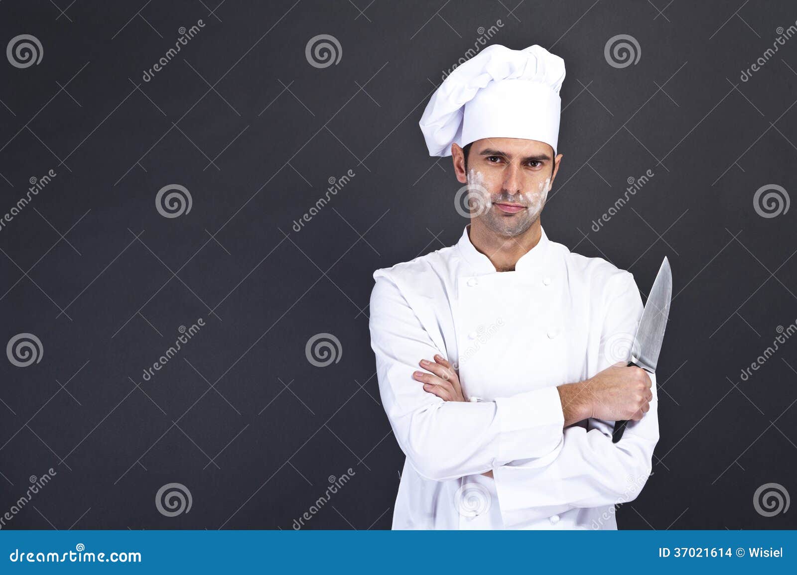 Portrait of Happy Man in Cook Uniform Looking at Camera Stock Photo ...