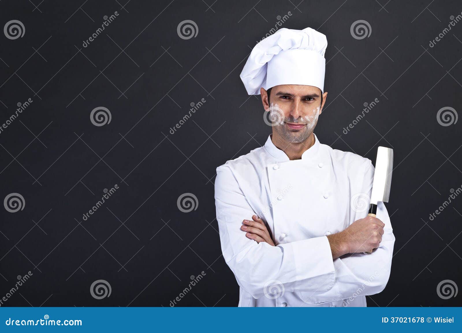 Portrait of Happy Man in Cook Uniform Looking at Camera Stock Photo ...