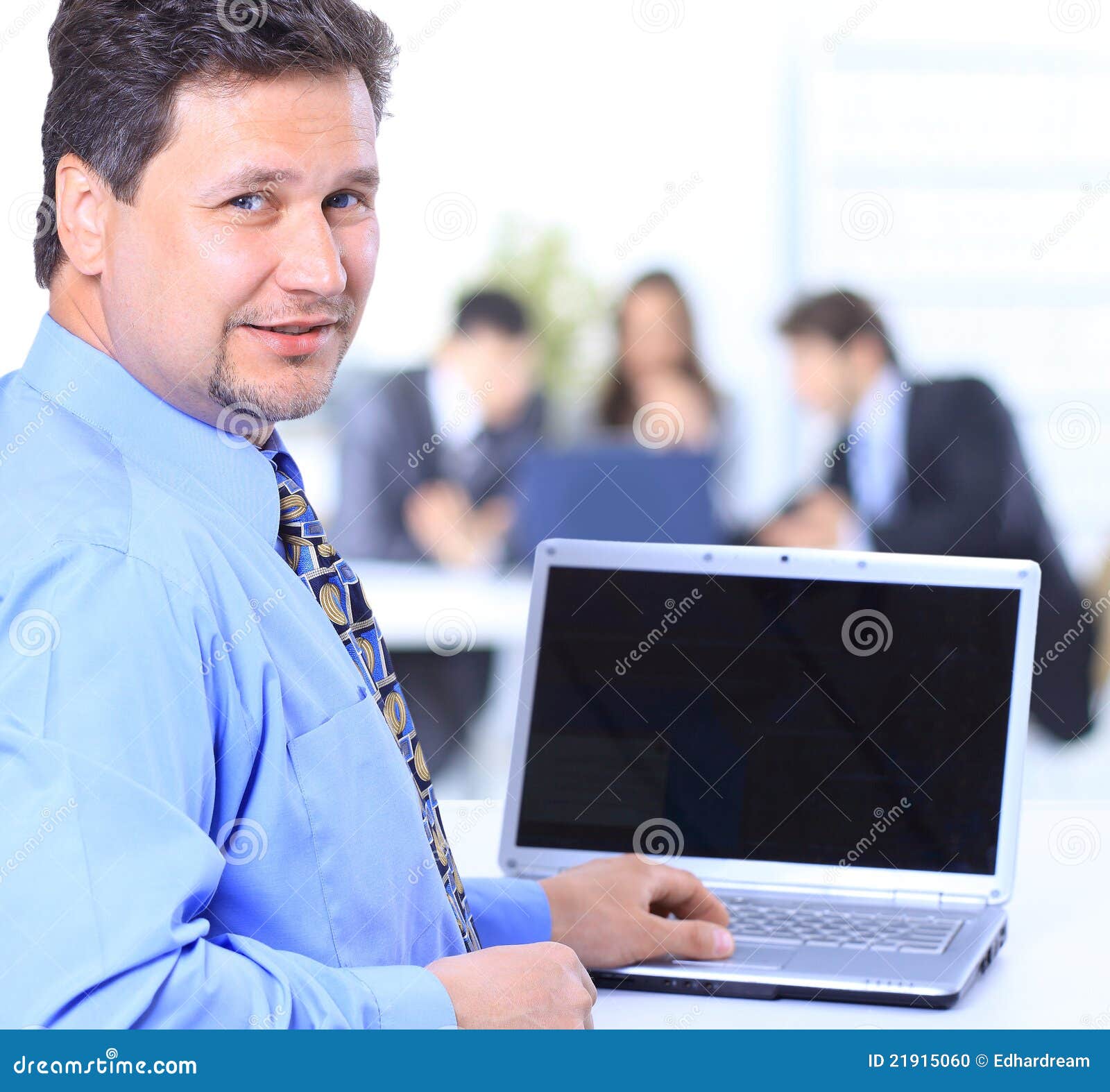Portrait of a Happy Man Entrepreneur Stock Photo - Image of keyboard ...
