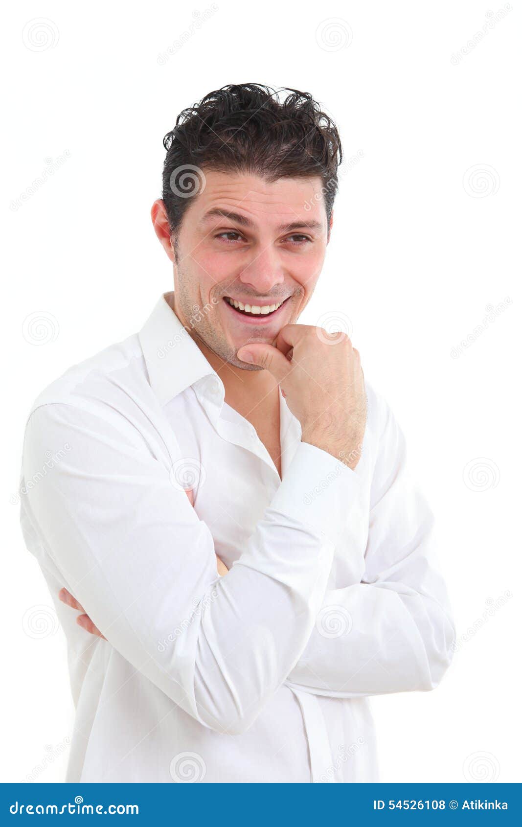 Portrait of a happy man stock photo. Image of white, friendly - 54526108