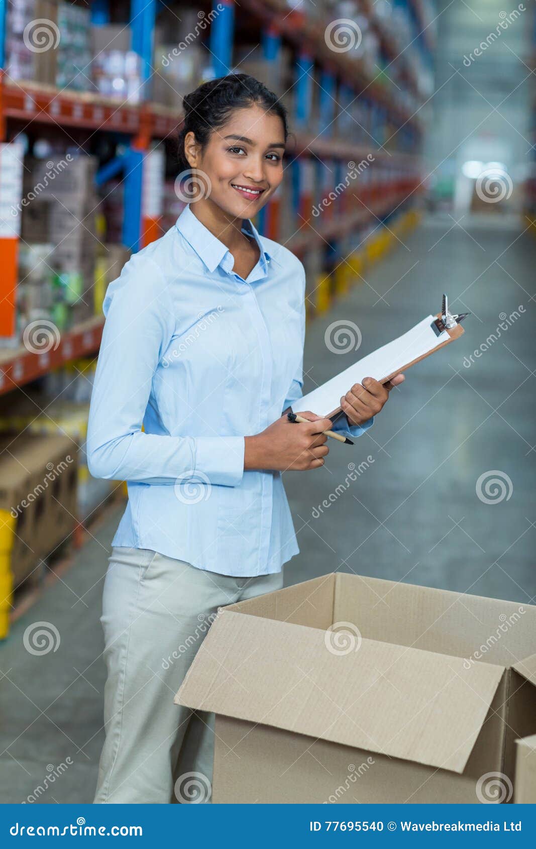 Portrait of Happy Manager is Posing and Smiling during Work Stock Photo ...
