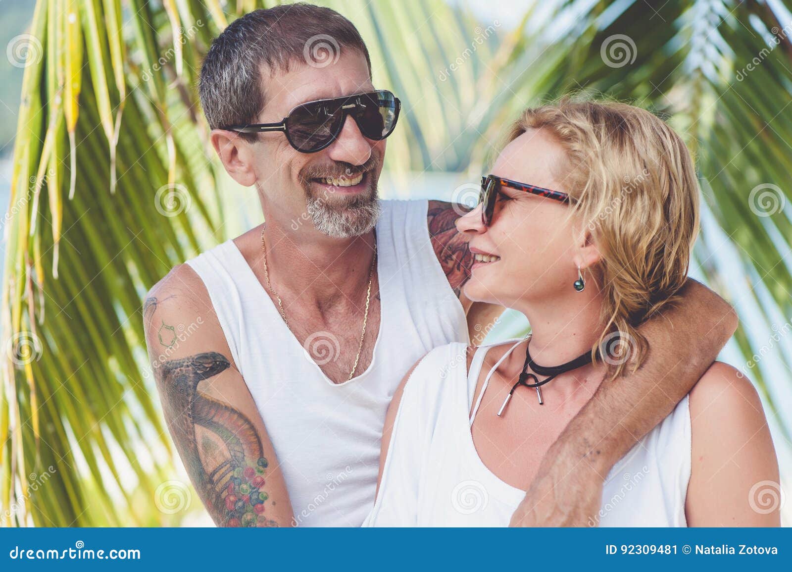 Portrait Of Happy Mature Couple At The Beach Stock Image Image Of