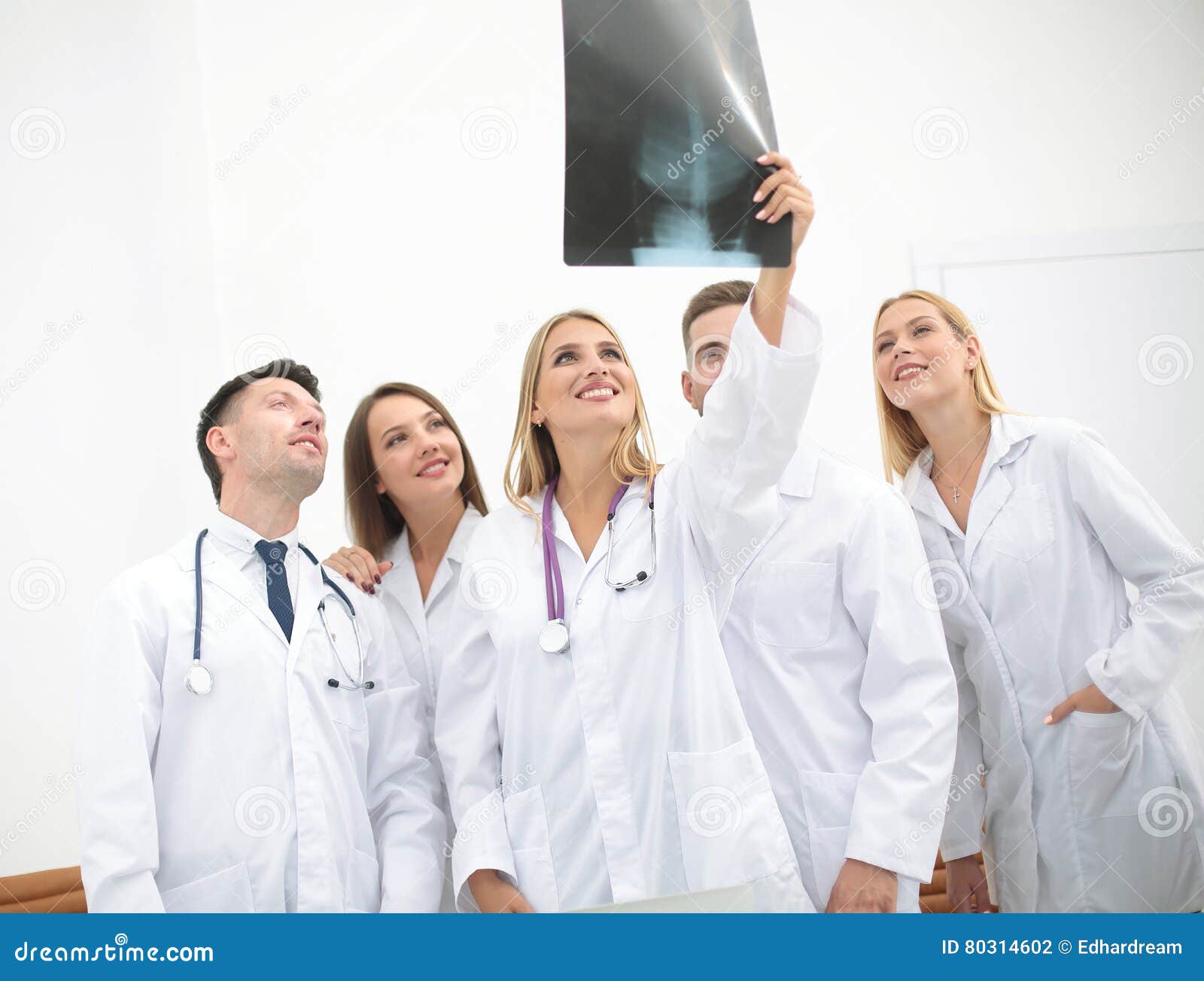 Portrait of Happy Medical Team Stock Photo - Image of greeting, medic ...