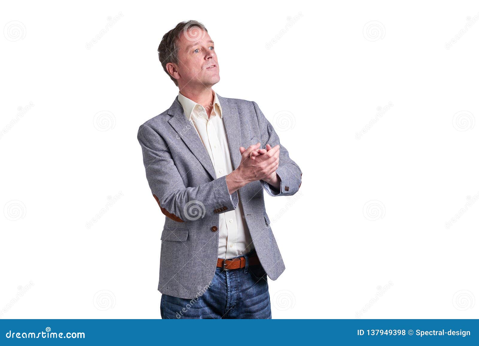 Clapping man stock photo. Image of confidence, european - 137949398