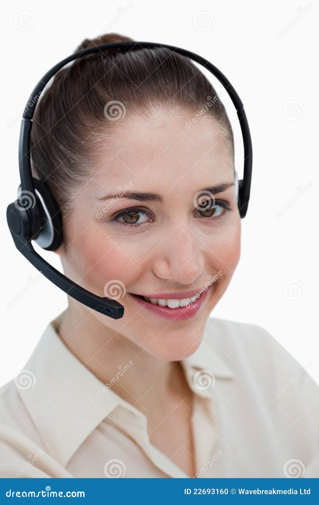 Portrait of a Happy Operator Posing with a Headset Stock Photo - Image ...