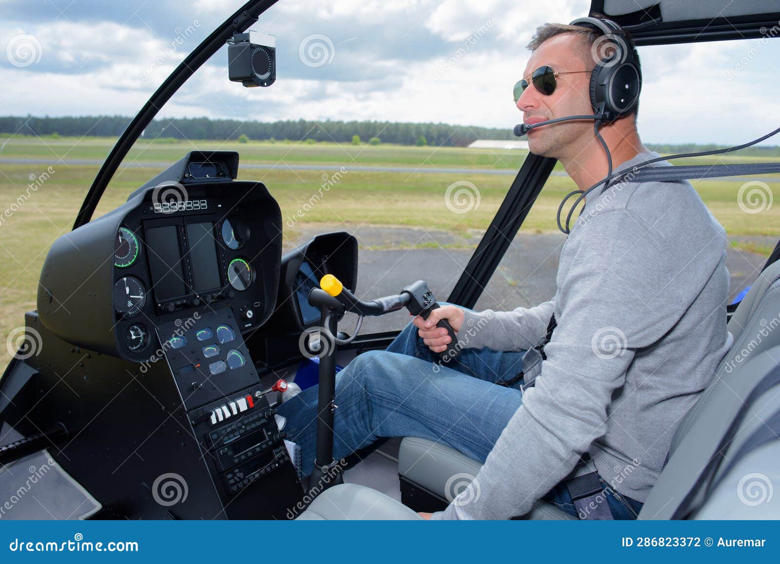 Portrait happy pilot stock photo. Image of vehicle, view - 286823372