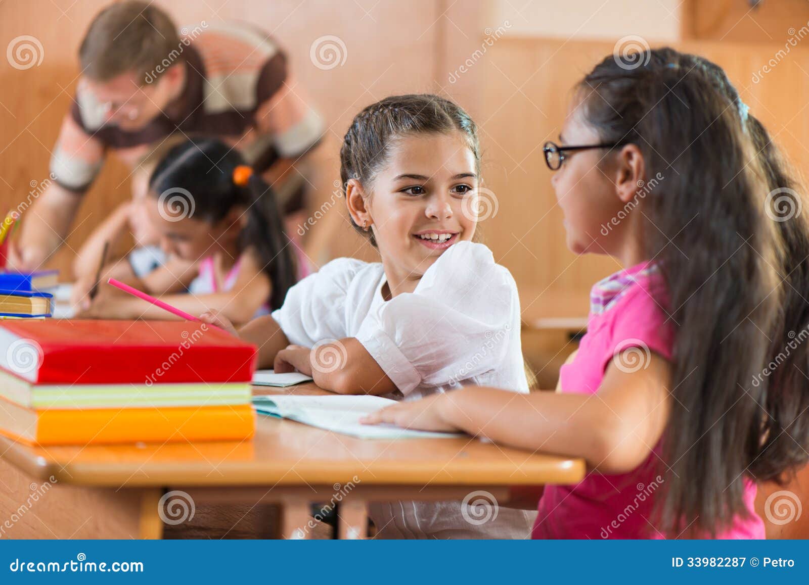 Portrait of Happy Pupil at Lesson Stock Image - Image of group, kids ...