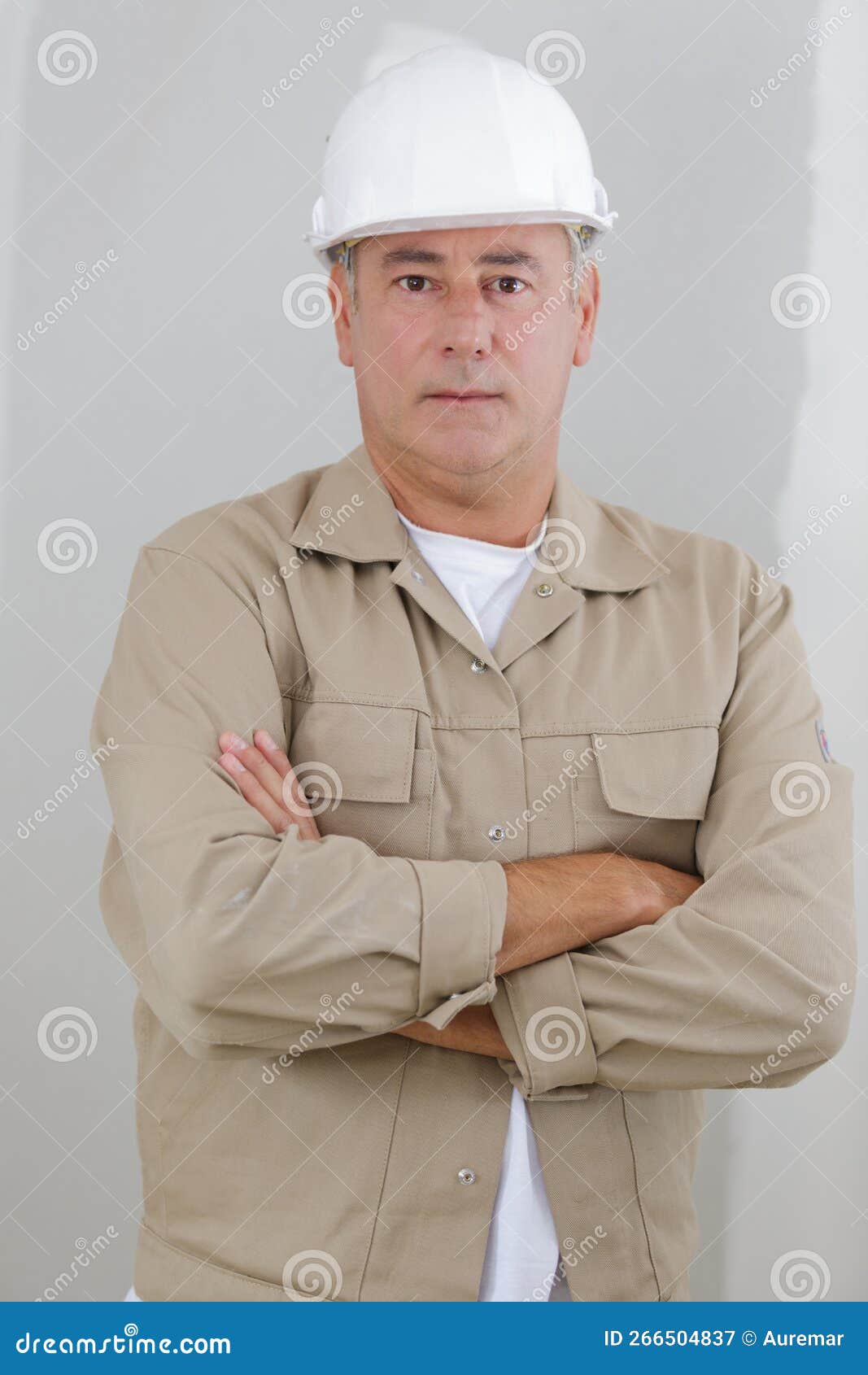 Portrait Happy and Satisfied Engineer with Crossed Arms Stock Image ...
