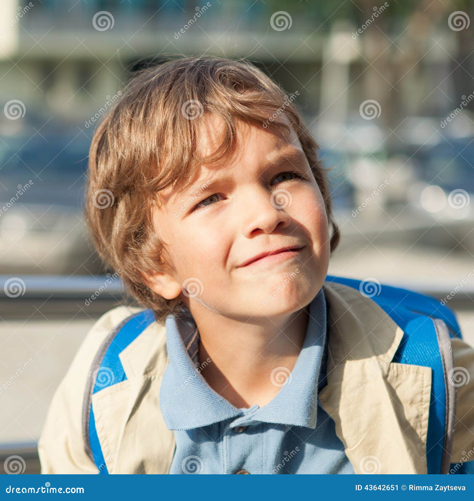 Portrait of Happy Schoolboy with Backpack Stock Image - Image of ...