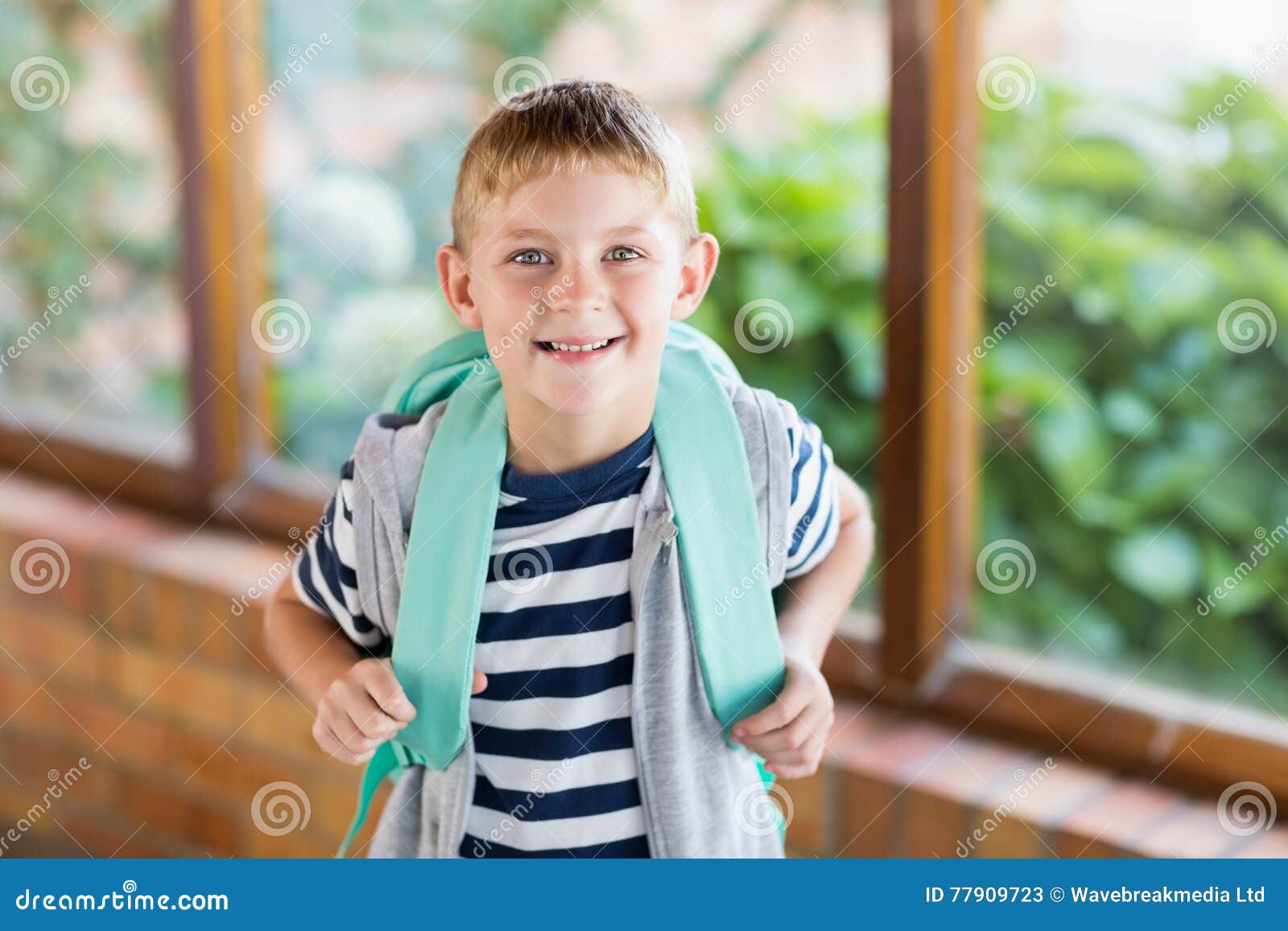 Portrait of Happy Schoolboy Smiling Stock Image - Image of class ...