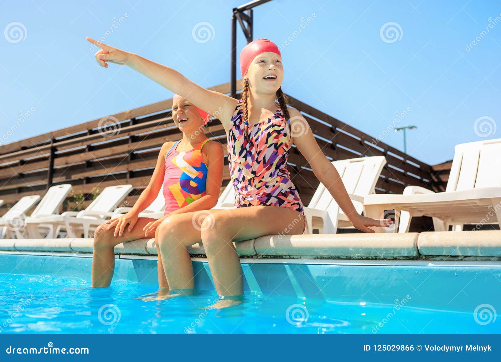 The Portrait of Happy Smiling Beautiful Teen Girls at the Pool Stock ... The Portrait of Happy Smiling Beautiful Teen Girls at the Pool Stock ...