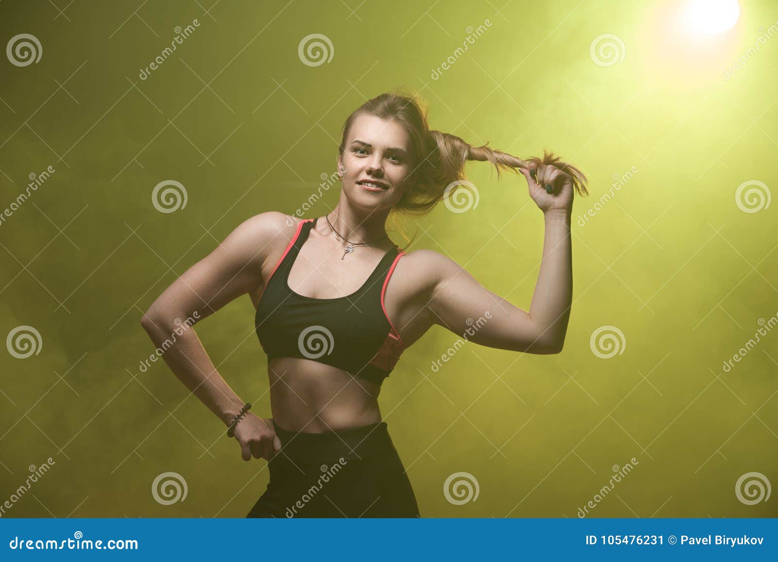 Portrait Of Happy Smiling Fitness Woman Stock Image Image Of
