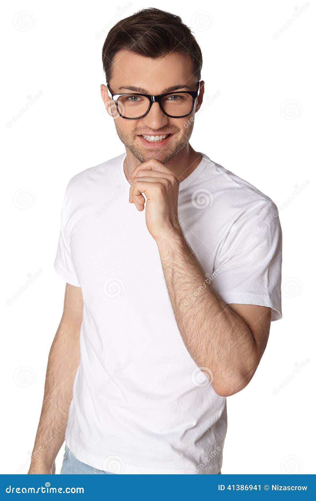 Portrait of Happy Smiling Man, Isolated on White Stock Image - Image of ...