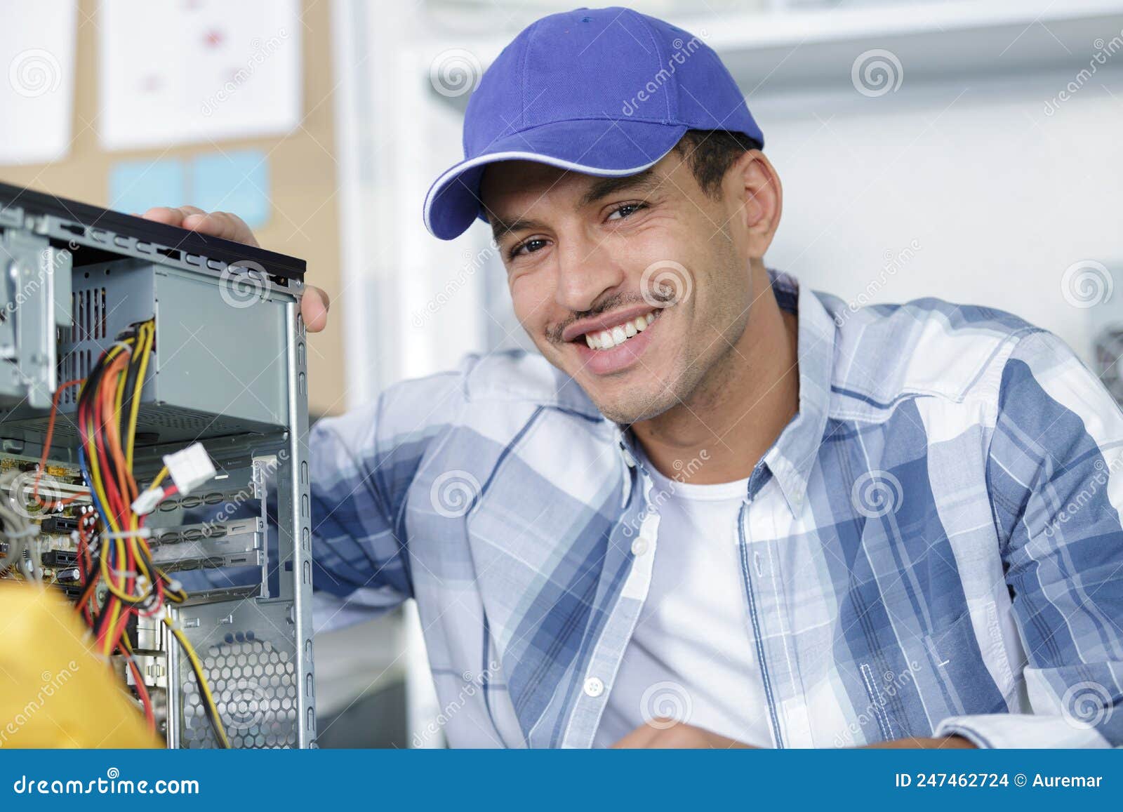 Portrait Happy Smiling Repairman Stock Photo - Image of professional ...