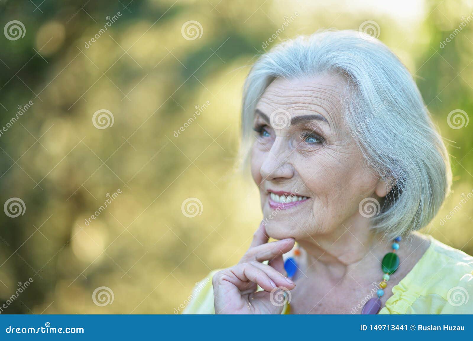 Portrait Of Happy Smiling Senior Beautiful Woman Stock Image Image Of