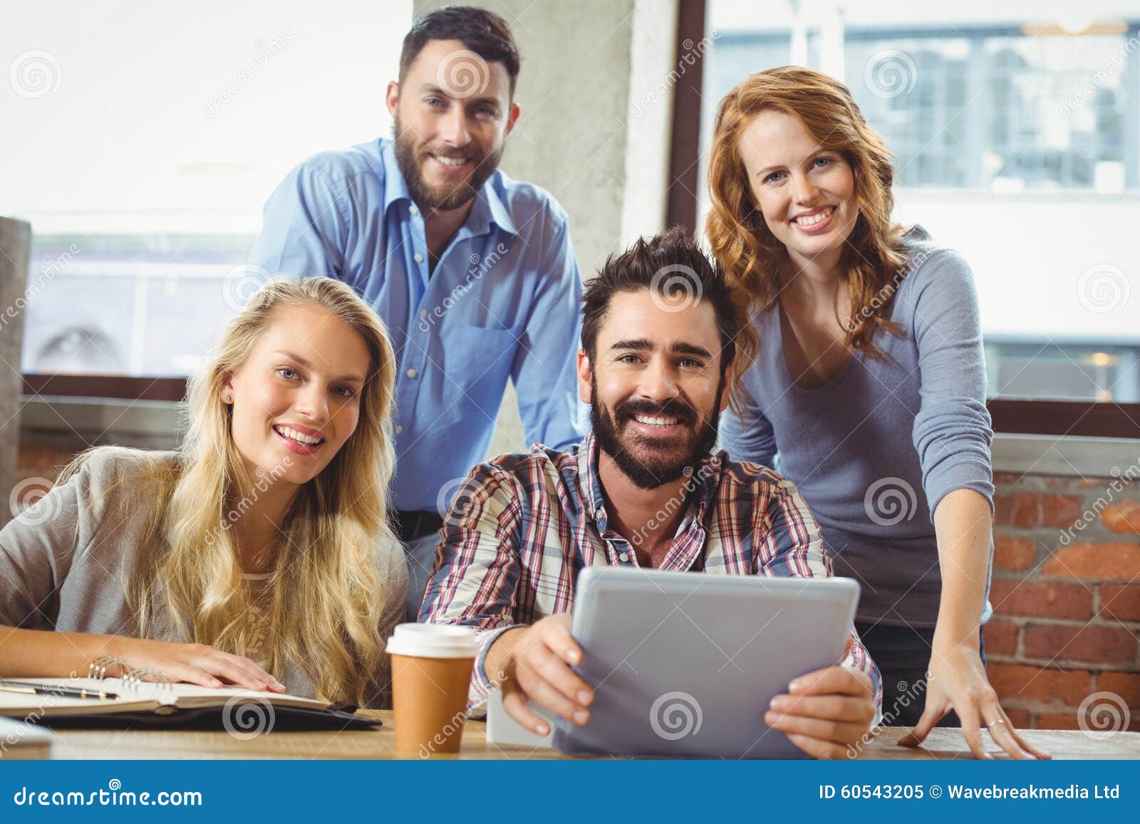 Portrait of Happy Smiling Team Stock Image - Image of fair, beard: 60543205