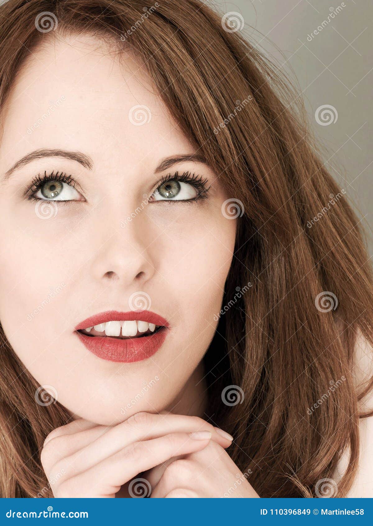 Portrait of a Happy Smiling Young Woman Looking Pleased and Relaxed ... Portrait of a Happy Smiling Young Woman Looking Pleased and Relaxed ...