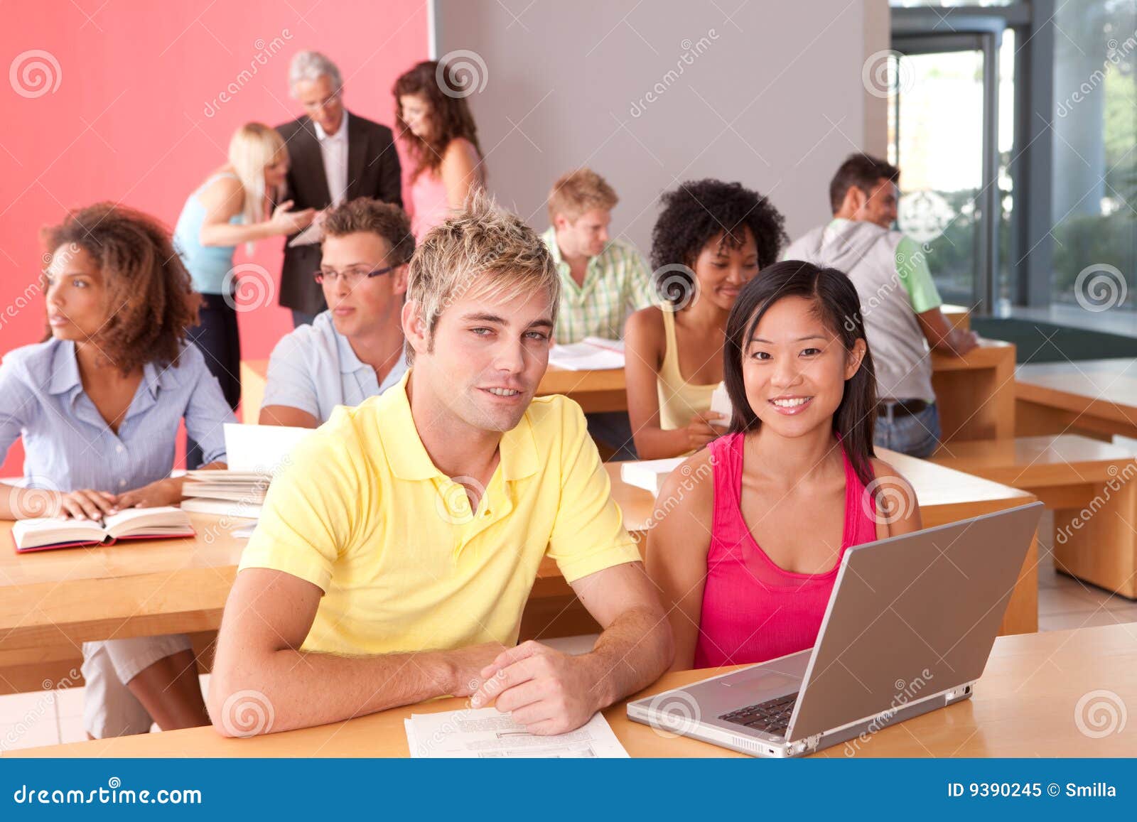 Portrait of Happy Student Group Stock Image - Image of back, happiness ...