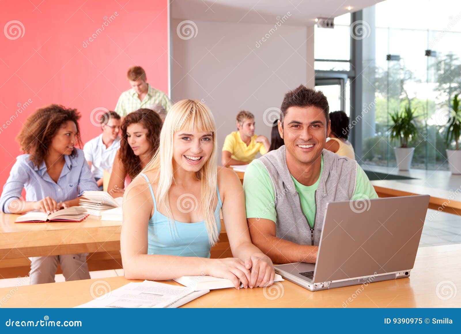 Student Group Write Test, Professor Observing, Young Diverse People Sit ...