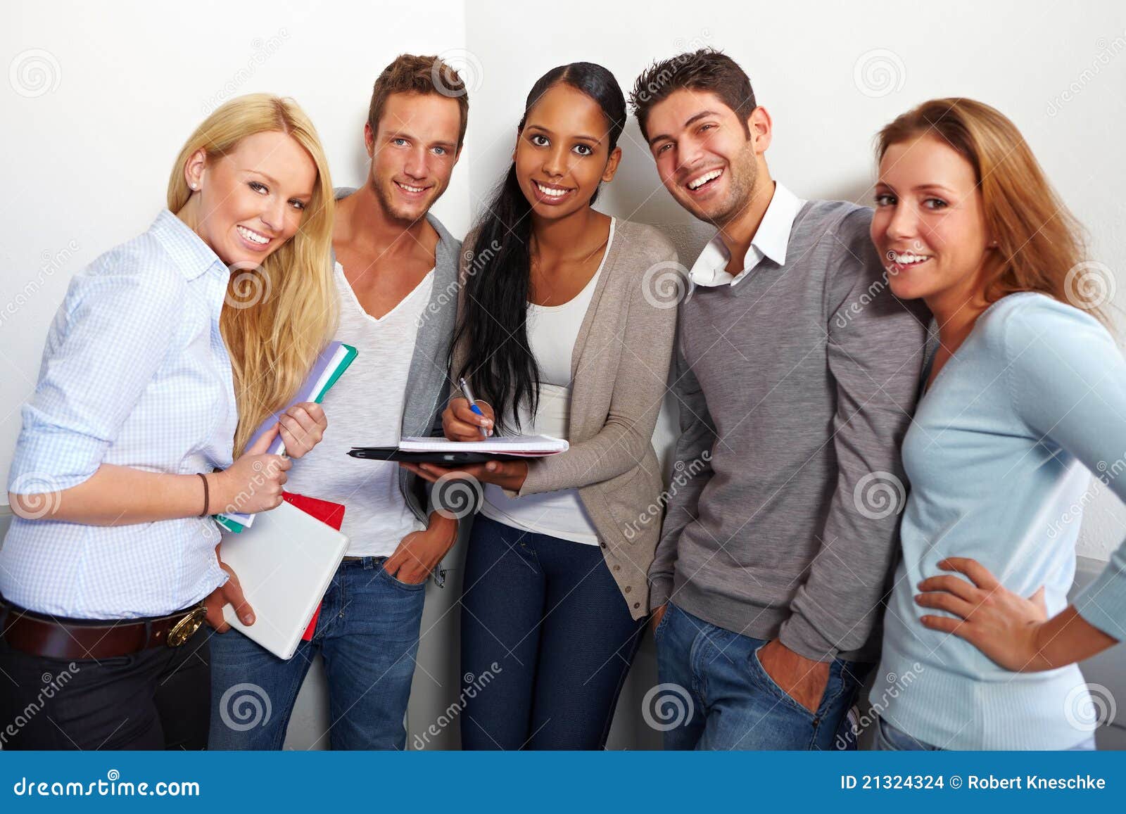 Portrait of happy students stock photo. Image of group - 21324324