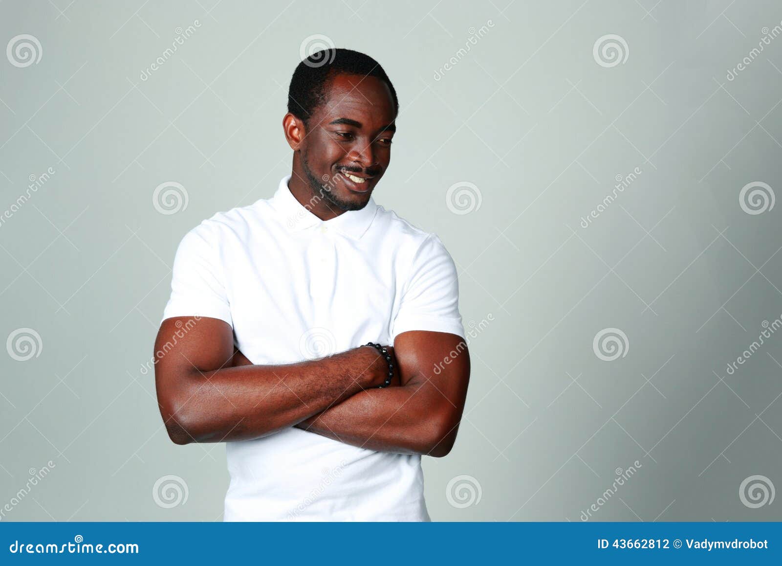 Portrait of a Happy Thoughtful African Man Stock Photo - Image of ...