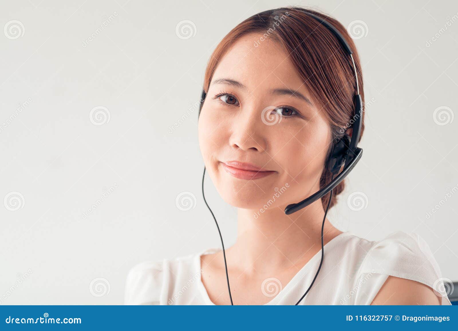 Technical support stock image. Image of female, headset - 116322757