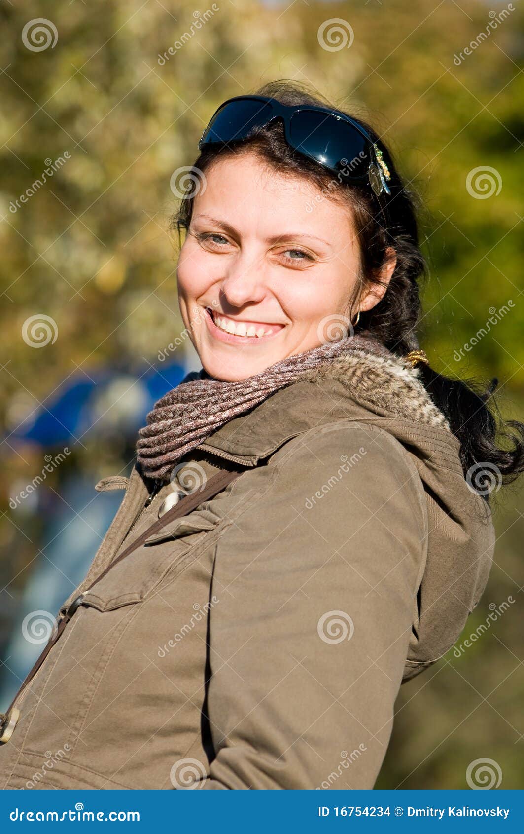 Portrait of Happy Woman Outdoors Stock Photo - Image of rest, laughing ...