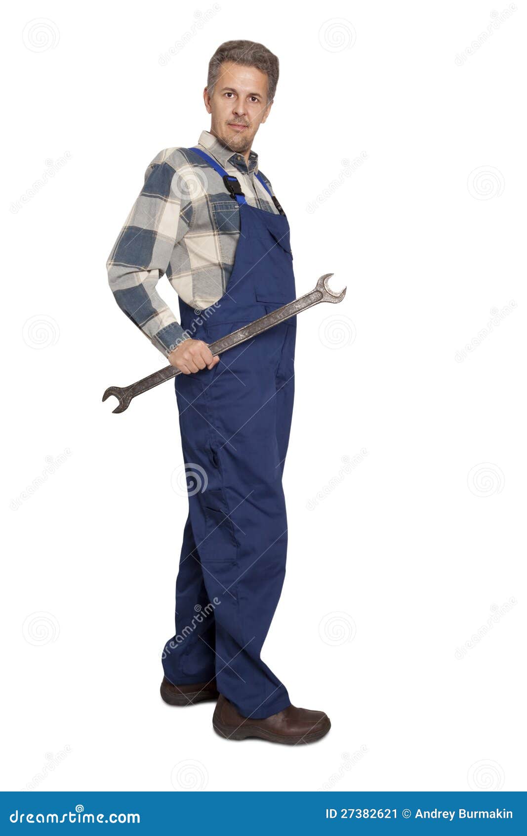 Portrait of an Happy Worker Stock Image - Image of brickwork, cheerful ...