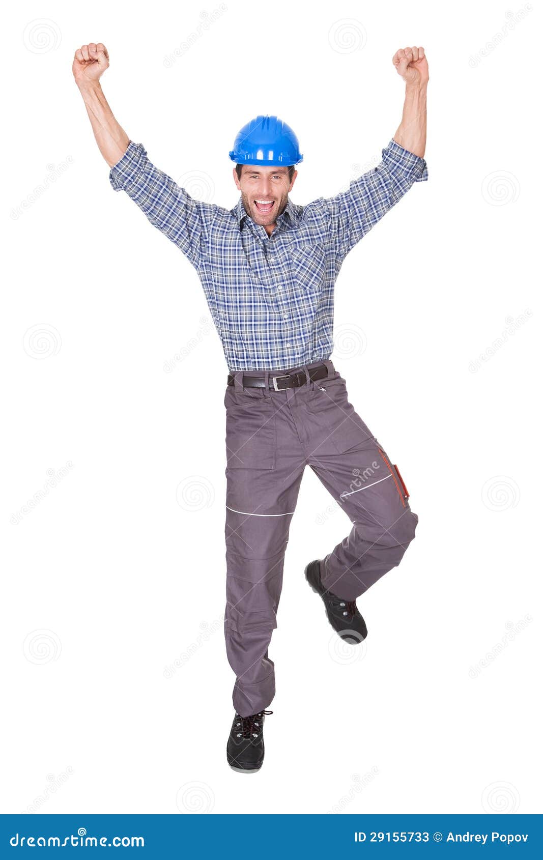 Portrait of happy worker stock image. Image of excited - 29155733