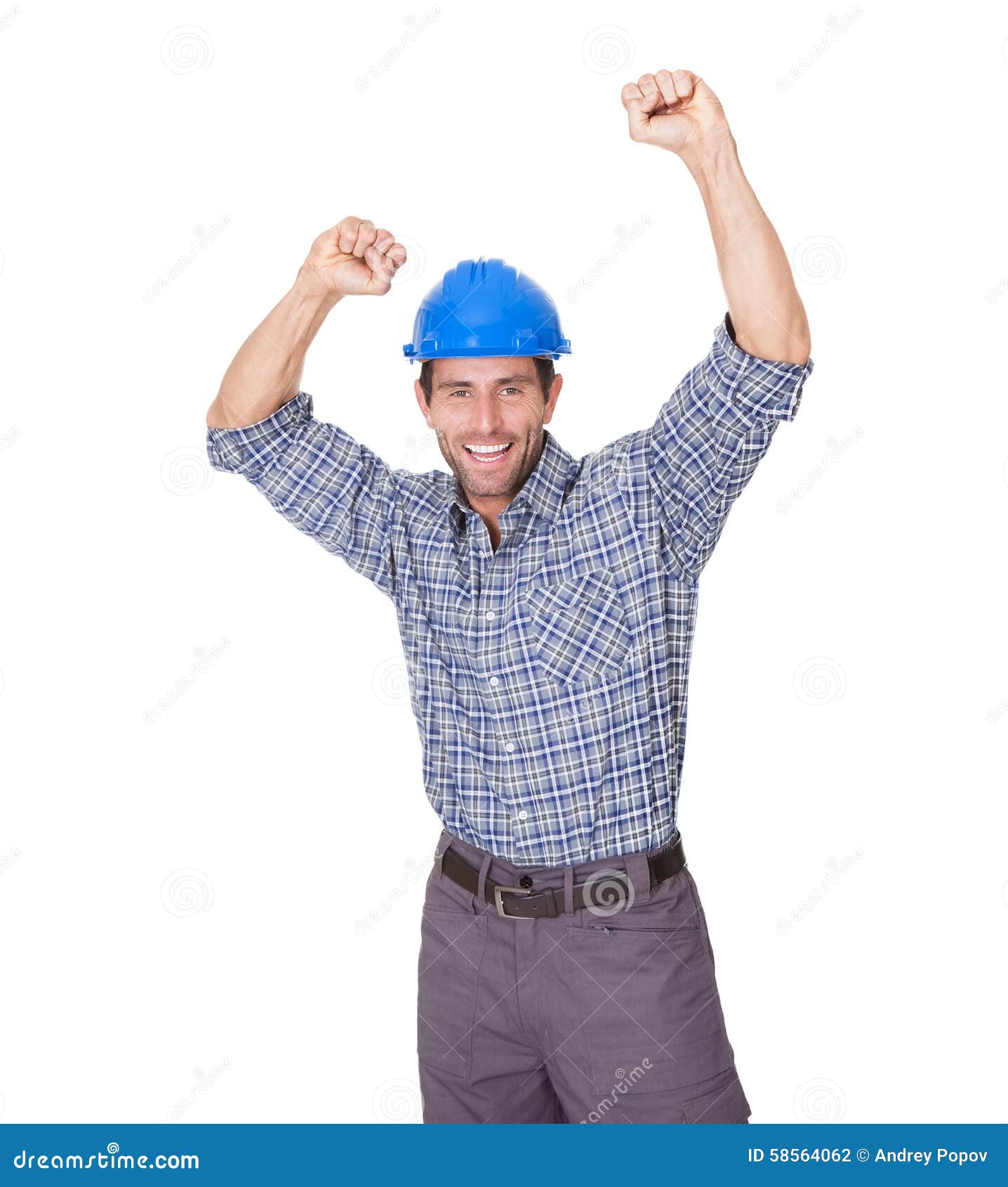 Portrait of happy worker stock photo. Image of looking - 58564062