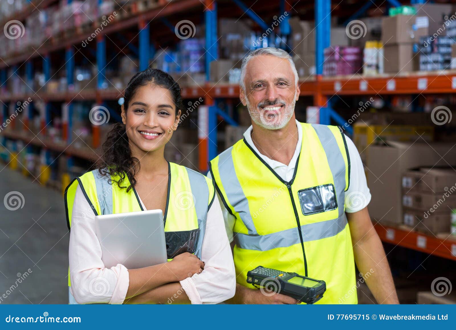 Portrait of Happy Workers are Smiling and Looking the Camera Stock ...