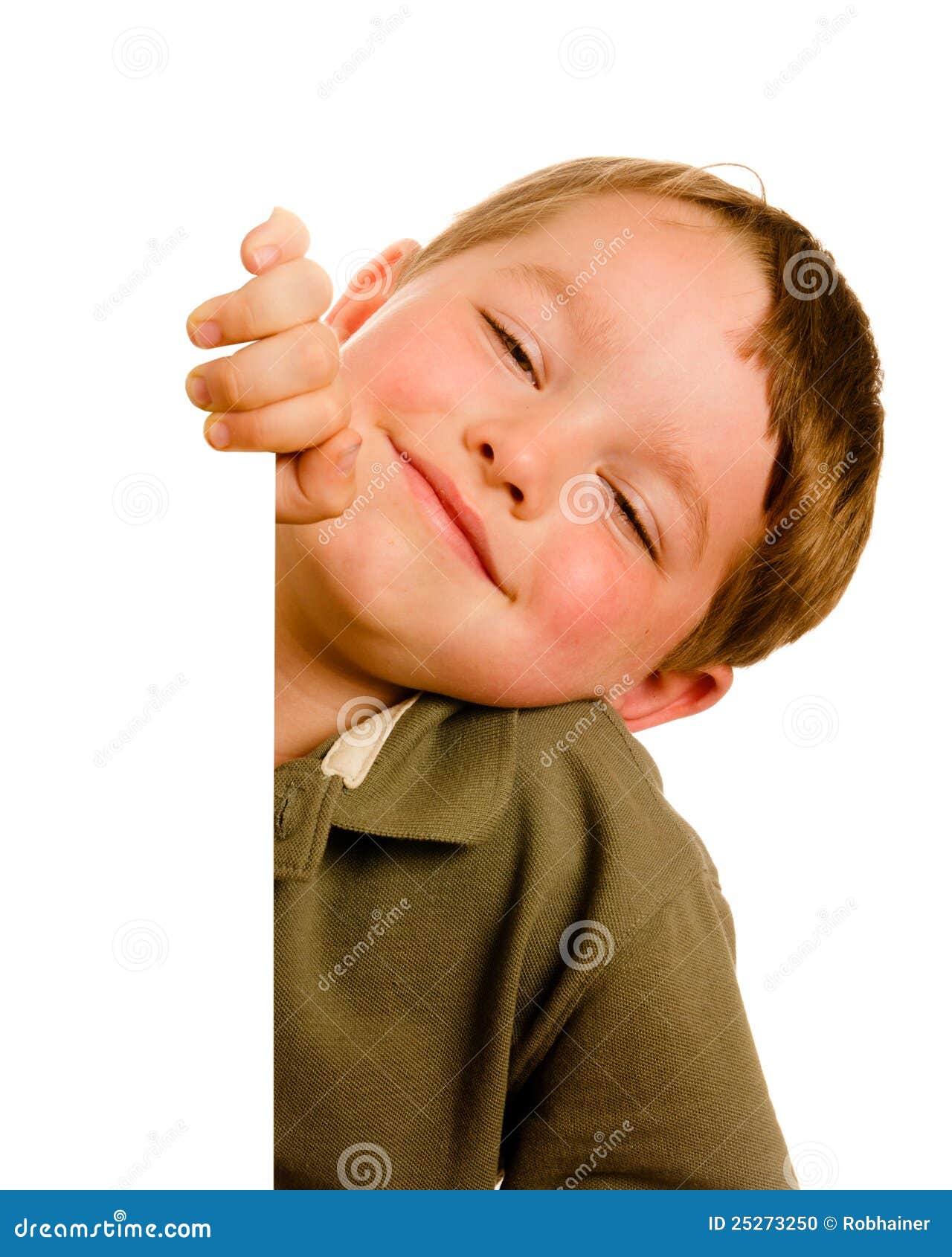 Portrait of Happy Young Boy Child Peeking Stock Photo - Image of ...