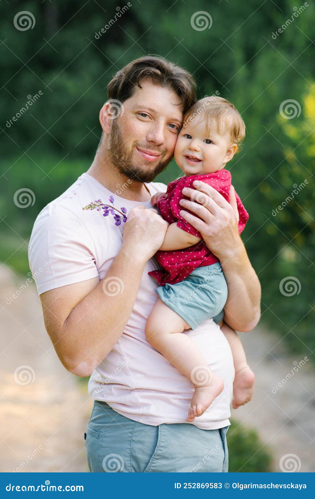 Portrait of a Happy Young Dad and a Baby Son Stock Image - Image of ...