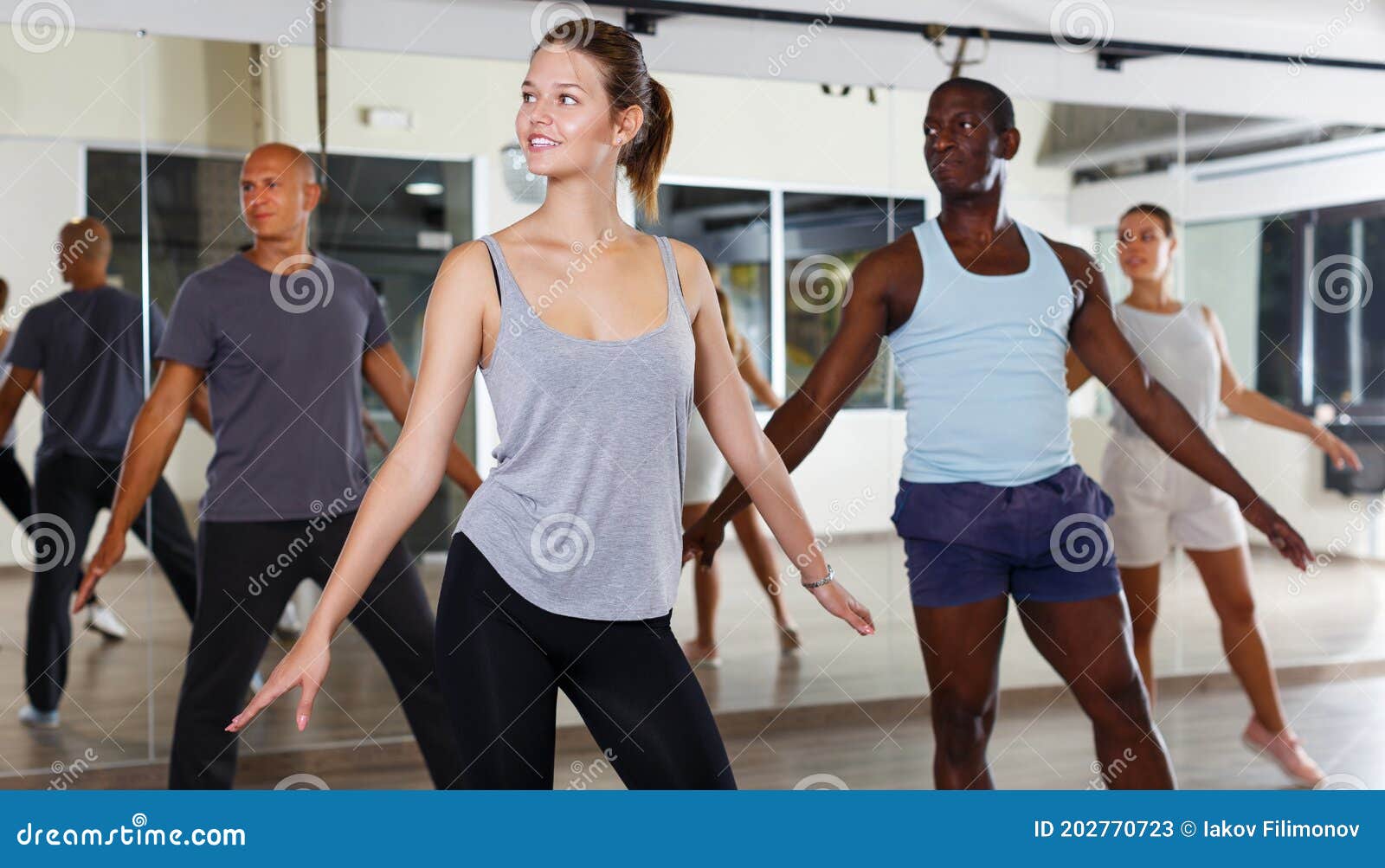 Dancing People Practicing Vigorous Swing Stock Image - Image of dancing ...