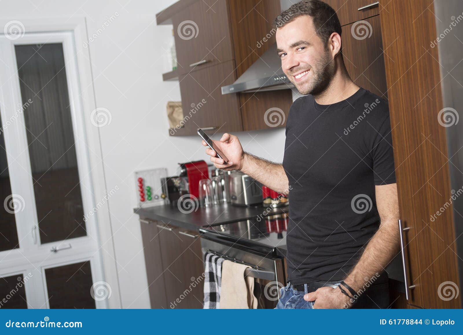 Portrait of Happy Young Man at Home Stock Photo - Image of male, nice ...