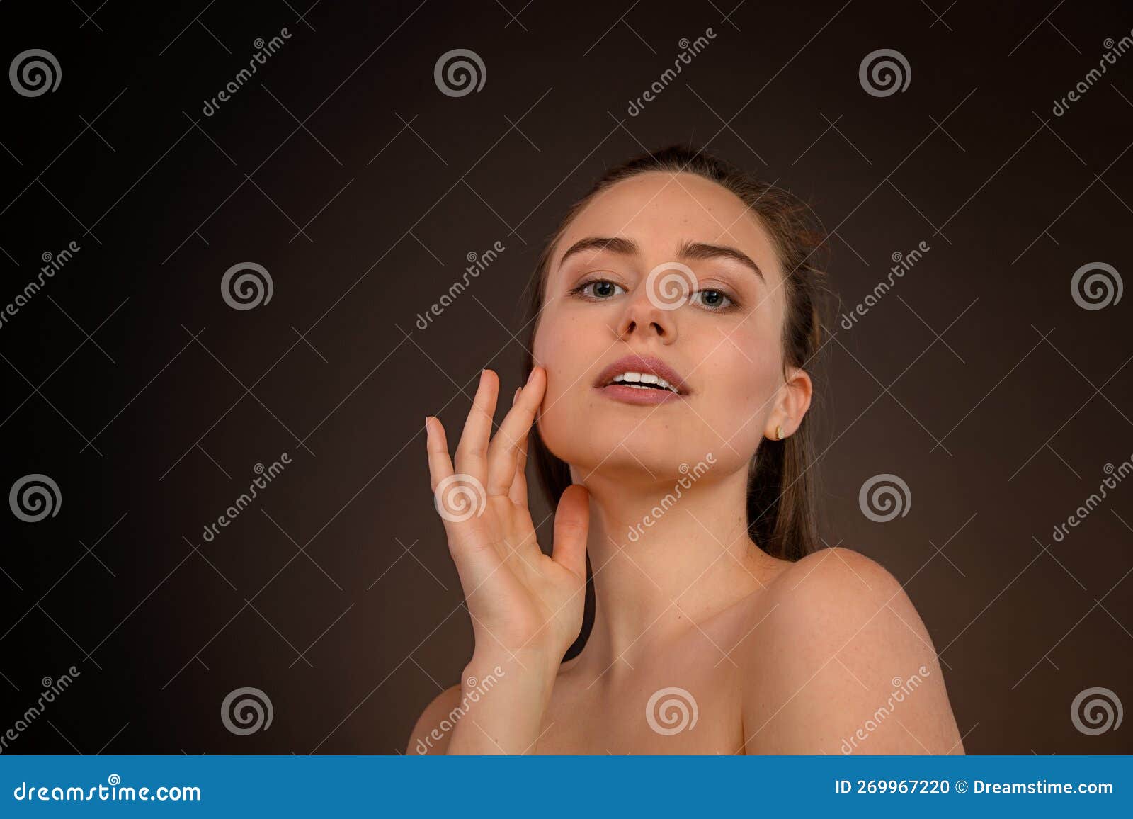 Portrait of Happy Young Woman, Studio Shoot. Stock Photo - Image of ...