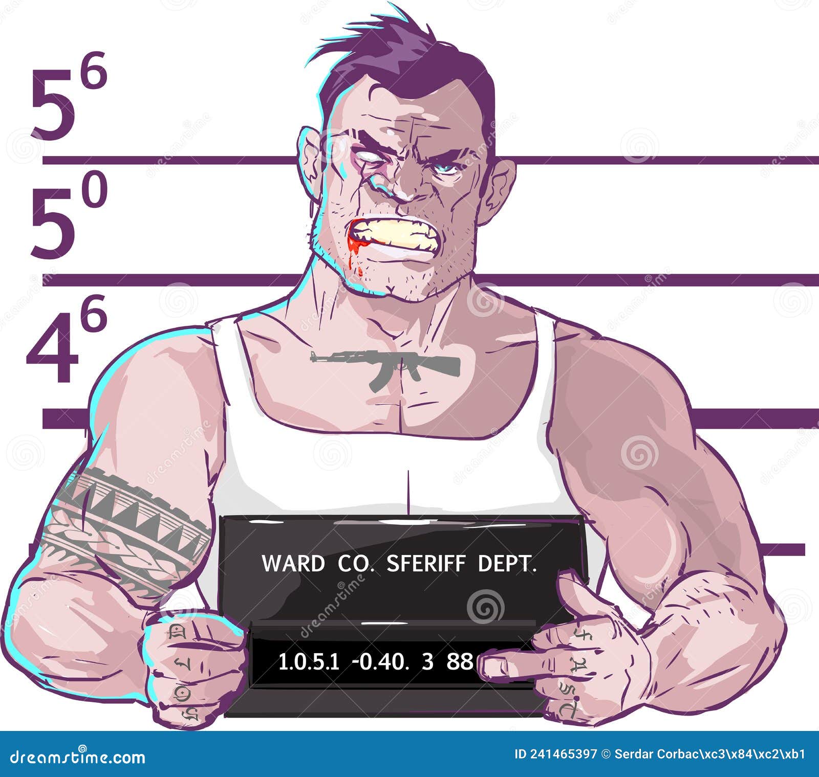 Portrait Of An Hardened Criminal Cartoon Vector | CartoonDealer.com ...