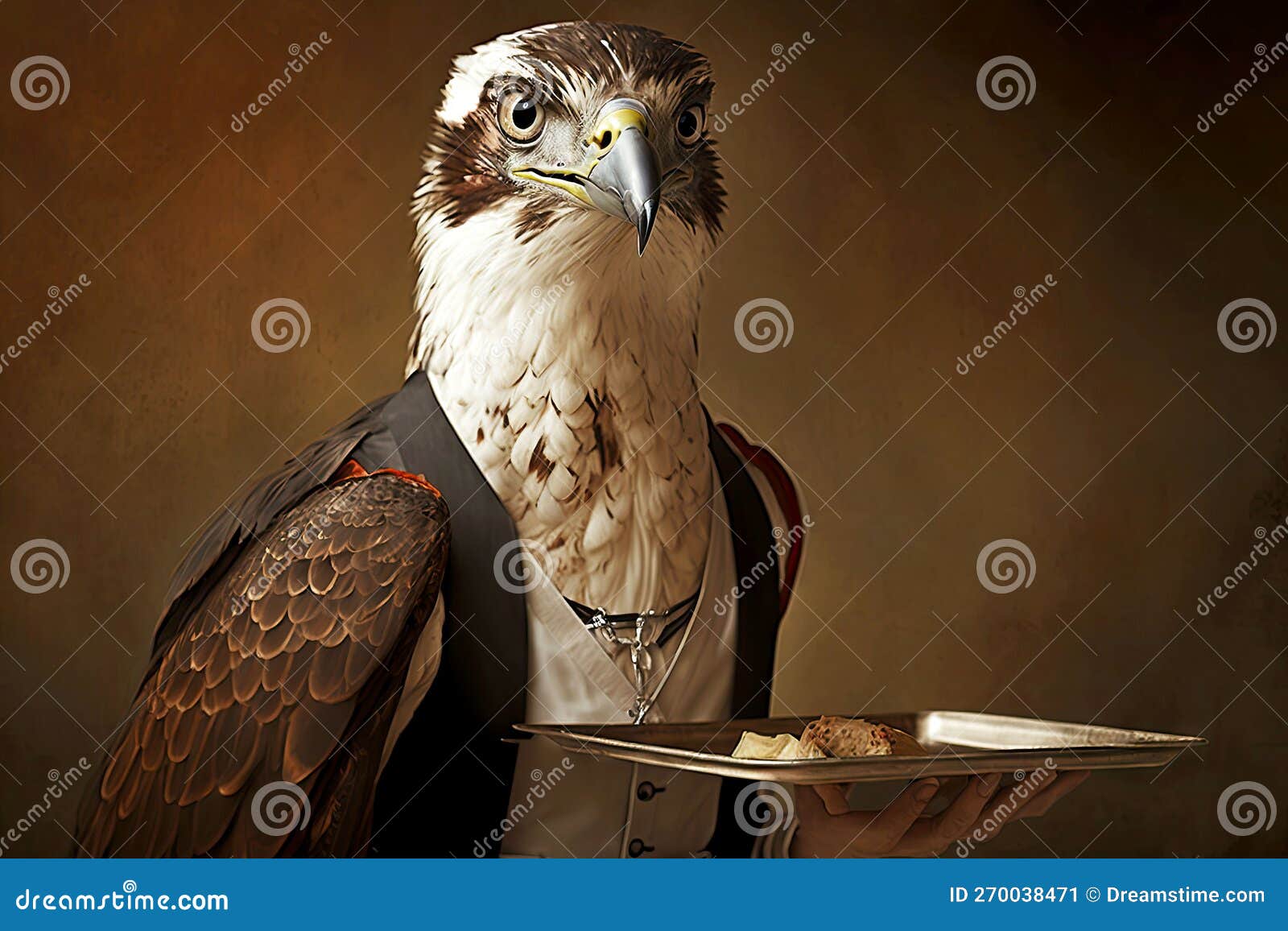 Portrait of Hawk Flying in Space Stock Illustration - Illustration of ...