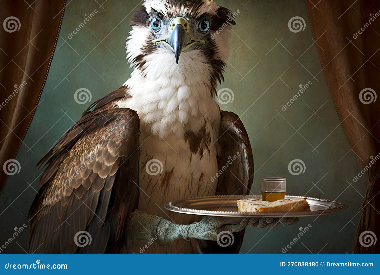 Portrait of Hawk Flying in Space Stock Illustration - Illustration of ...