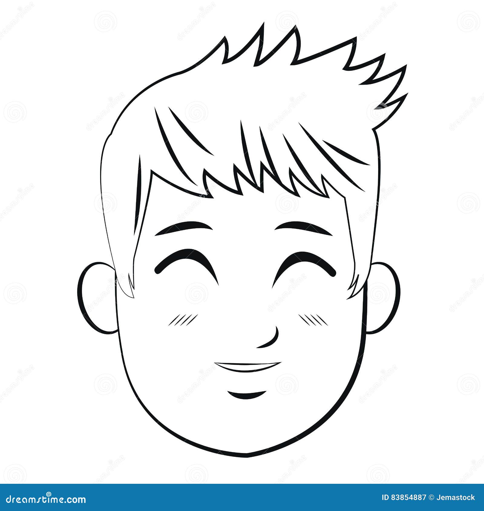 Smiling Outline People Portraits With A Blank Placard .in Their Hands ...